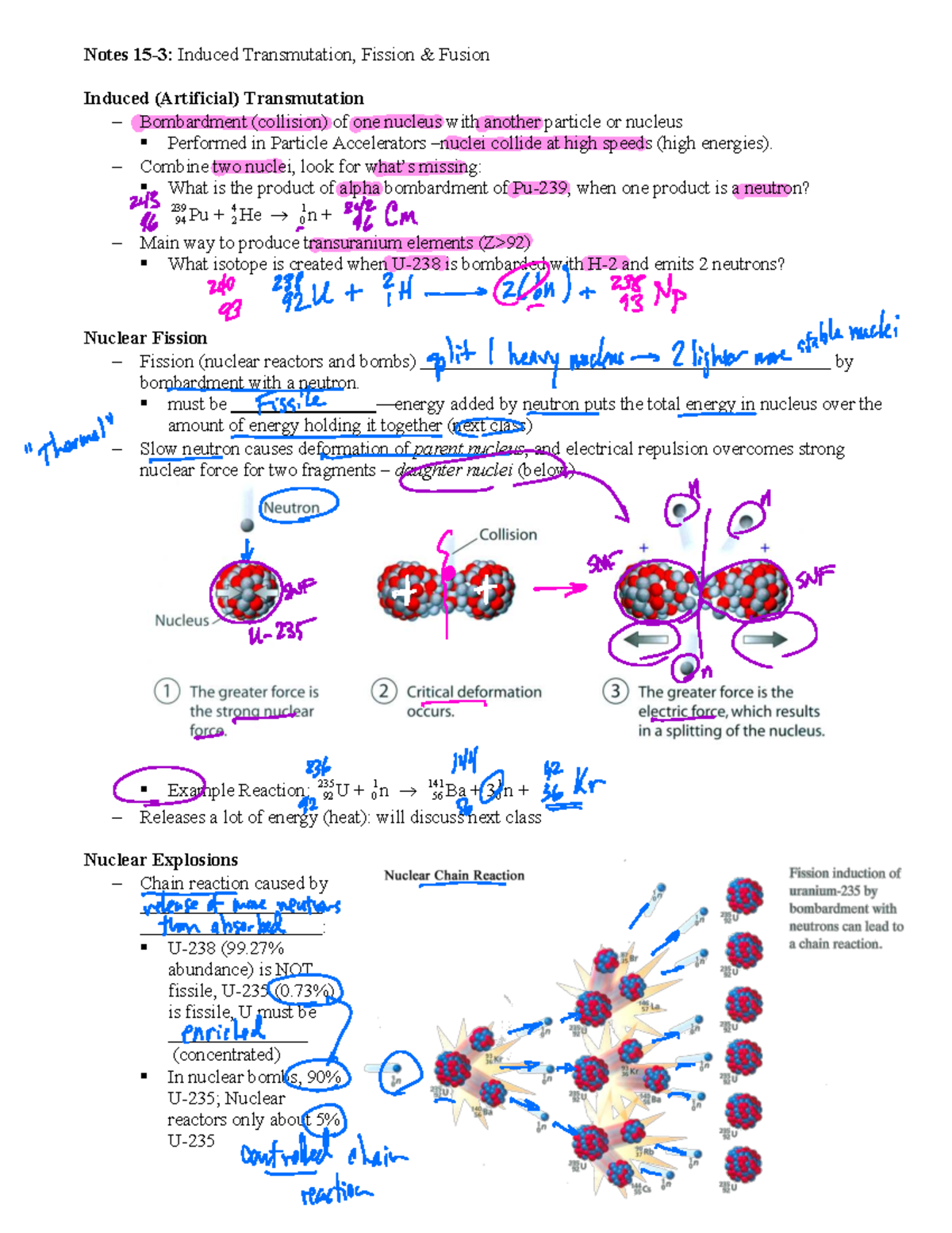 Understanding Induced Transmutation, Fission & Fusion (Nuclear Physics) - Studocu