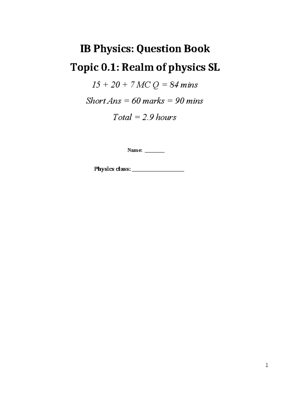 IB Physics: Uncertainties Questions and Measurement Concepts - Studocu