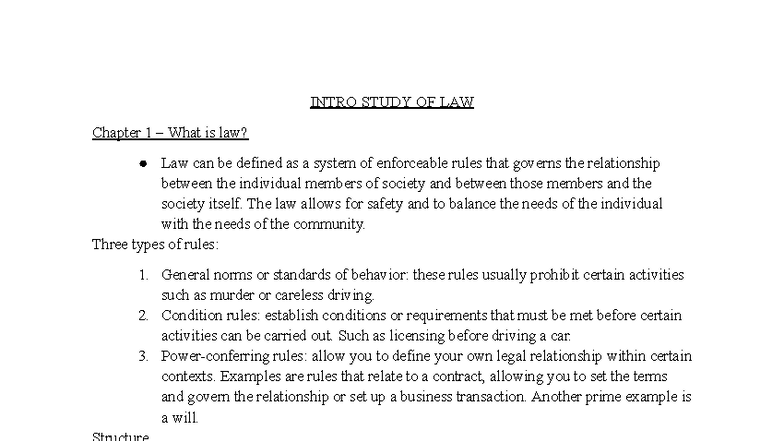 INTRO STUDY OF LAW - Chapter 1: Understanding Legal Foundations - Studocu