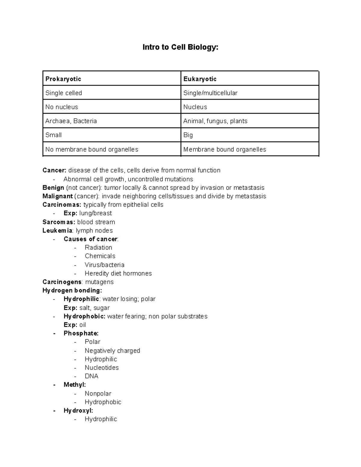 Intro to cell biology - Intro to Cell Biology: Prokaryotic Eukaryotic ...