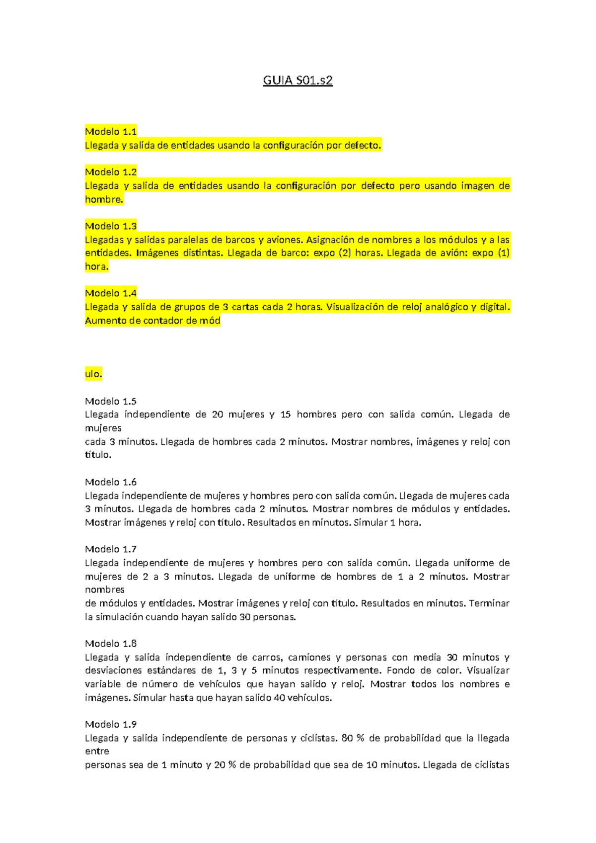 S01 S2 - Guía de Modelos de Simulación de Llegadas y Salidas - Studocu