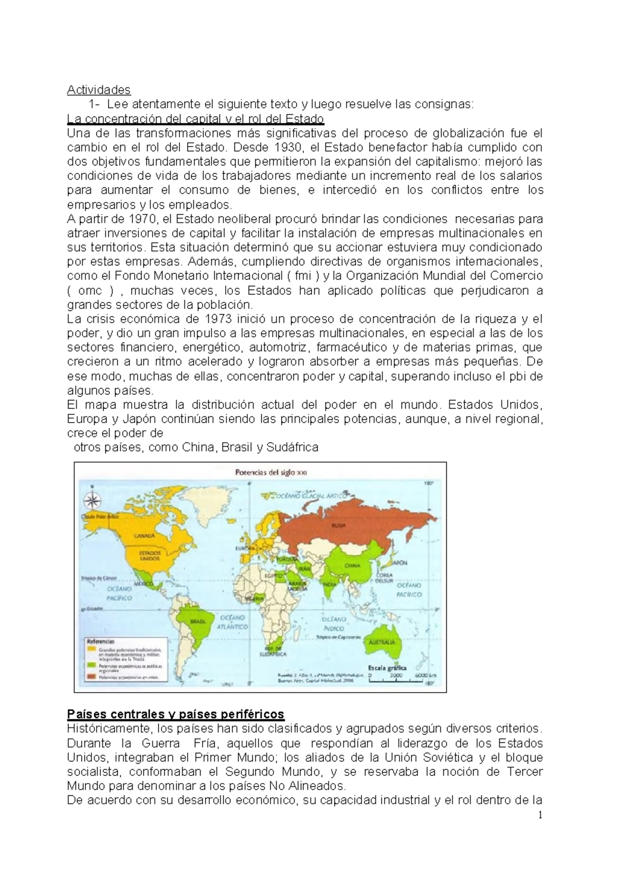 Análisis de la Secuencia de Países Centrales y Periféricos - 4to San ...