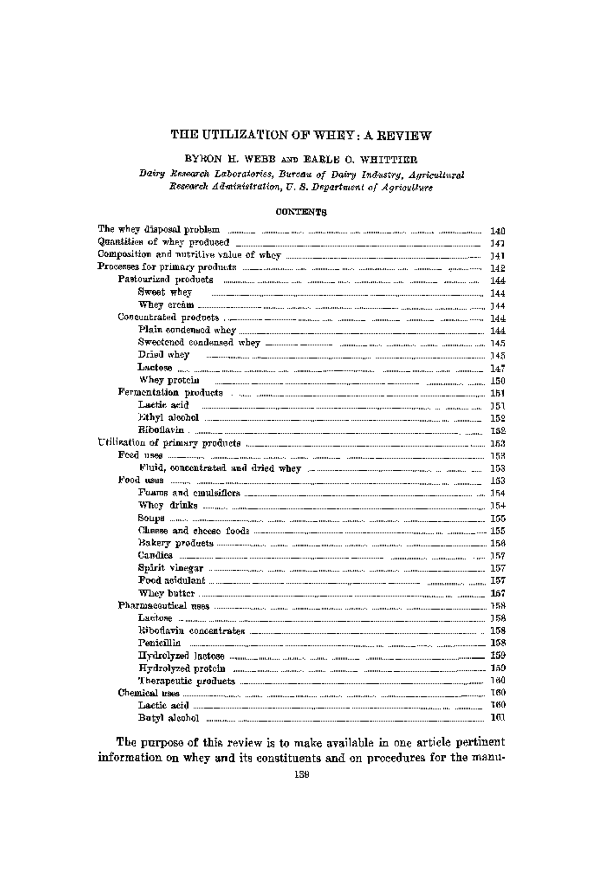 Utilization of Whey: A Comprehensive Review (Dairy Science 101) - Studocu