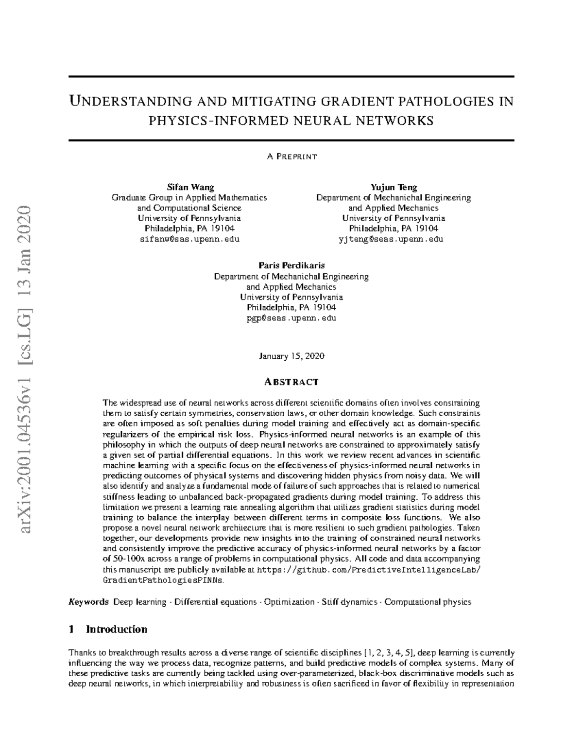 Understanding and Mitigating Gradient Pathologies in Physics-Informed ...