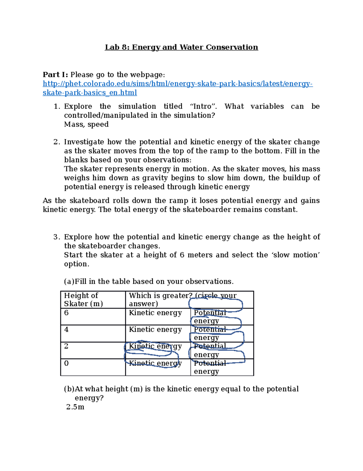 Lab 8: Energy & Water Conservation - Key Observations & Findings - Studocu