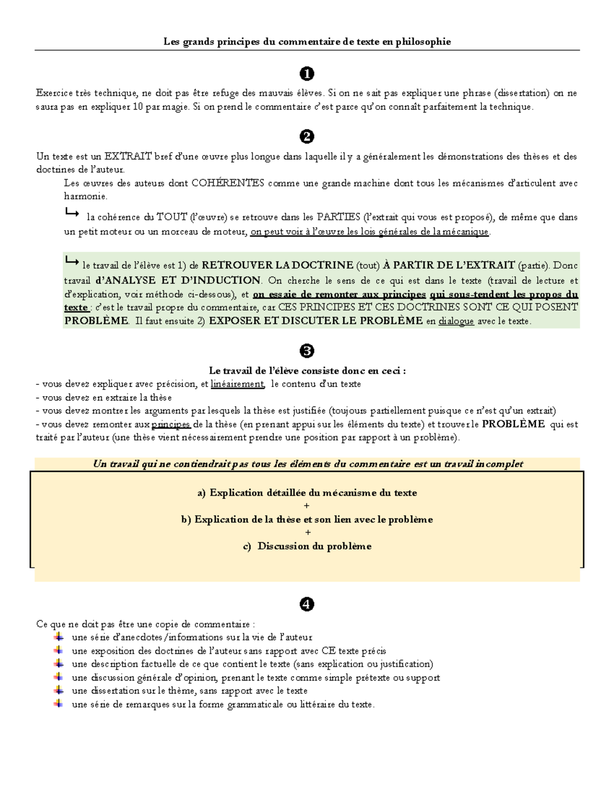 Méthodologie du Commentaire de Texte en Philosophie - COMM 1 - Studocu