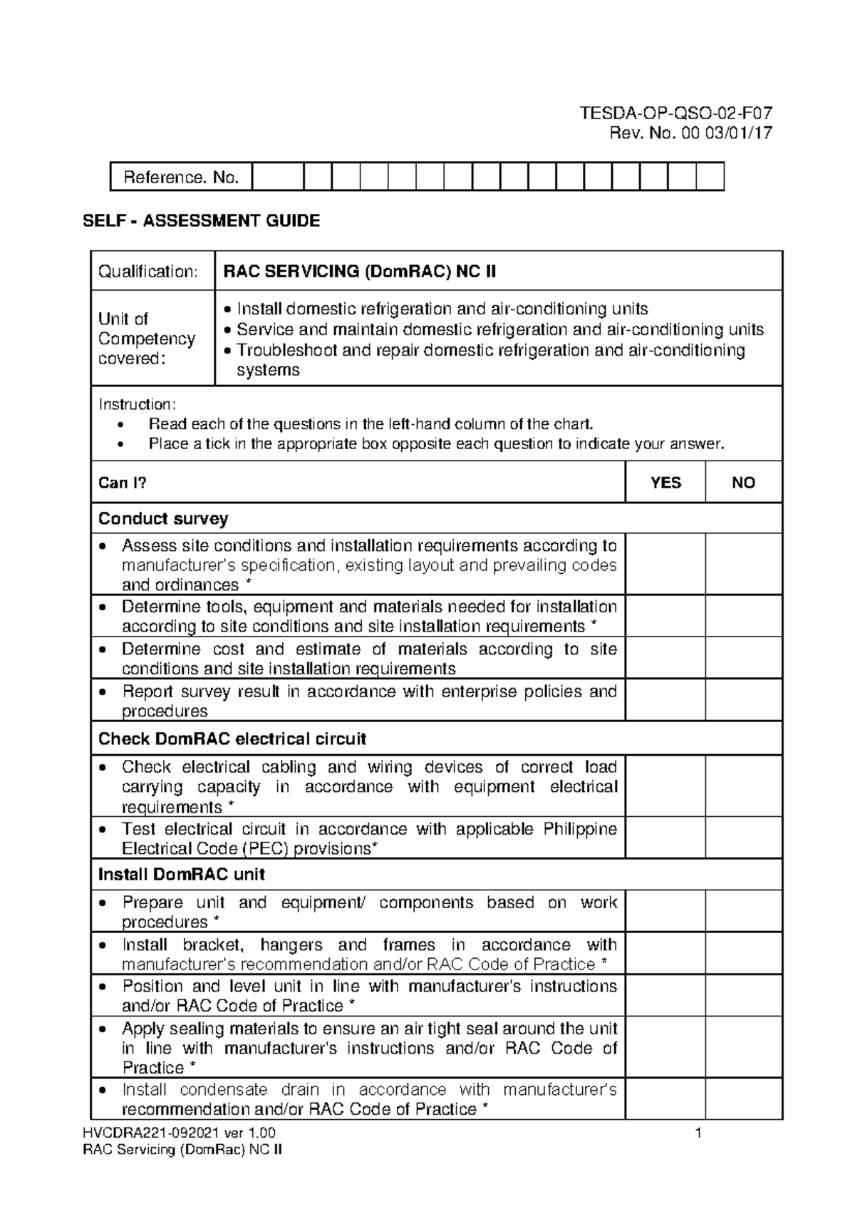 SAG - How to Create Self Assessment Guide - HVCDRA221- 09 2021 ver 1 1 ...