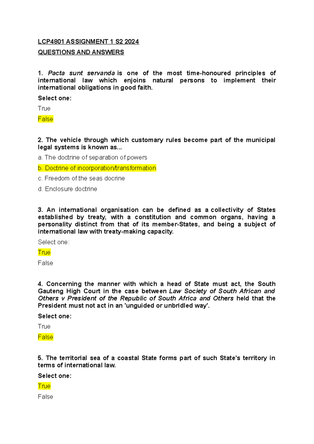 LCP4801 S2 2024 Assignment 1 Questions & Answers - Studocu