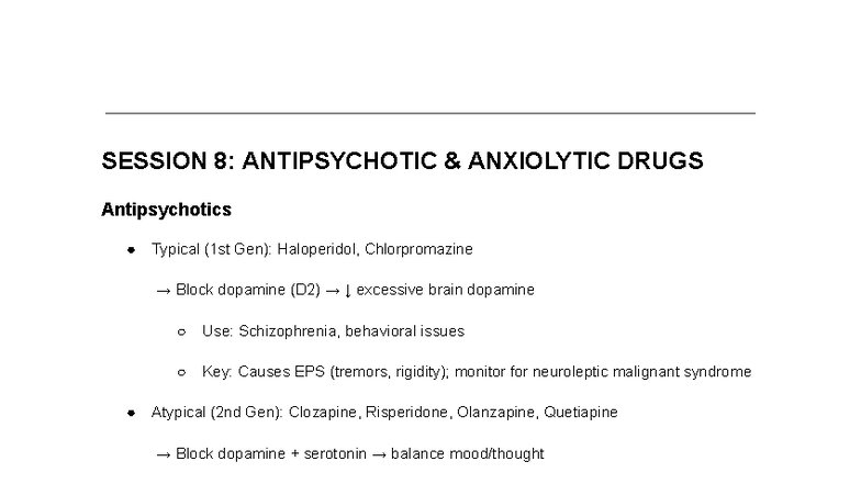P2- Pharma: Session 8-14 Drug Class Overview and Nursing Tips - Studocu