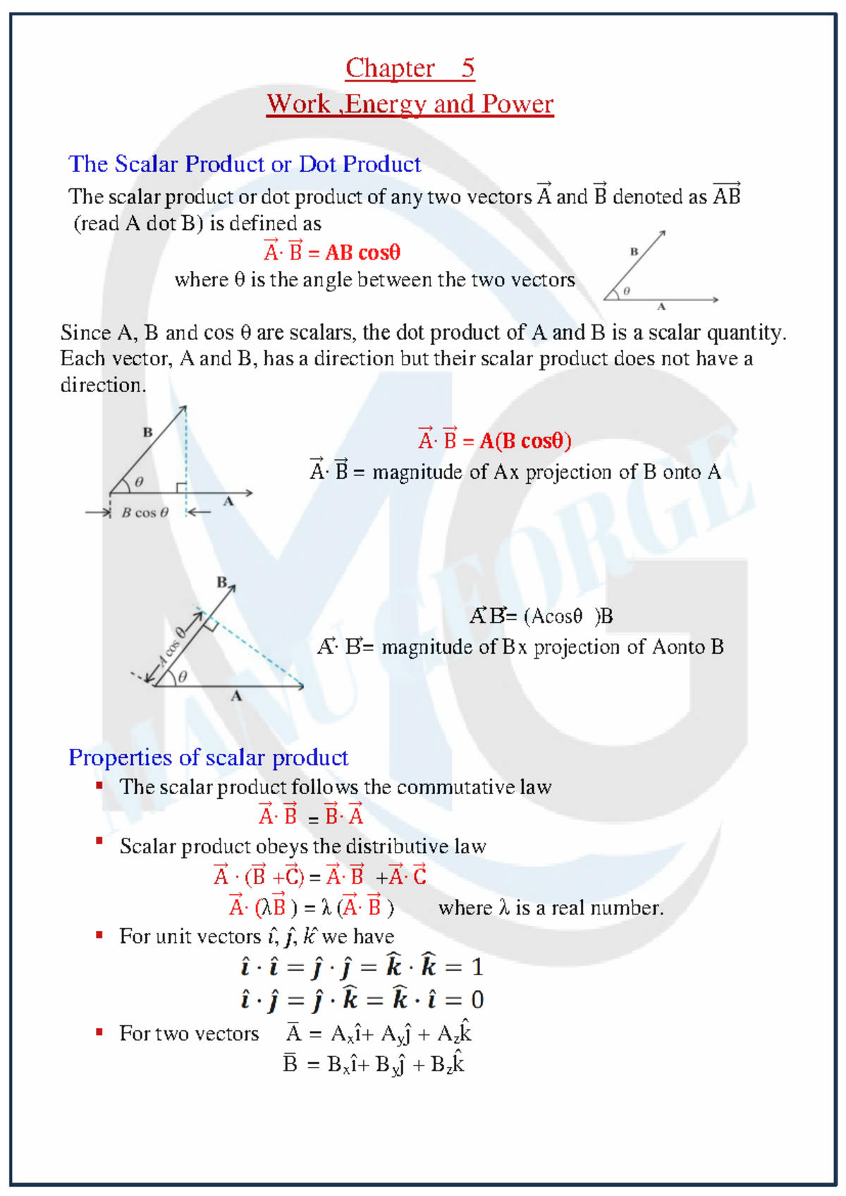 Chapter 5: Work, Energy, and Power - The Scalar Product Explained - Studocu