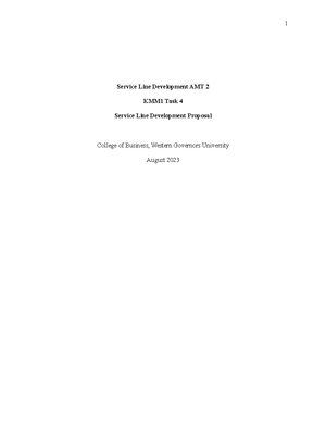 AMT2 Task 4- Service Line Development - Riley Robinson Service Line ...