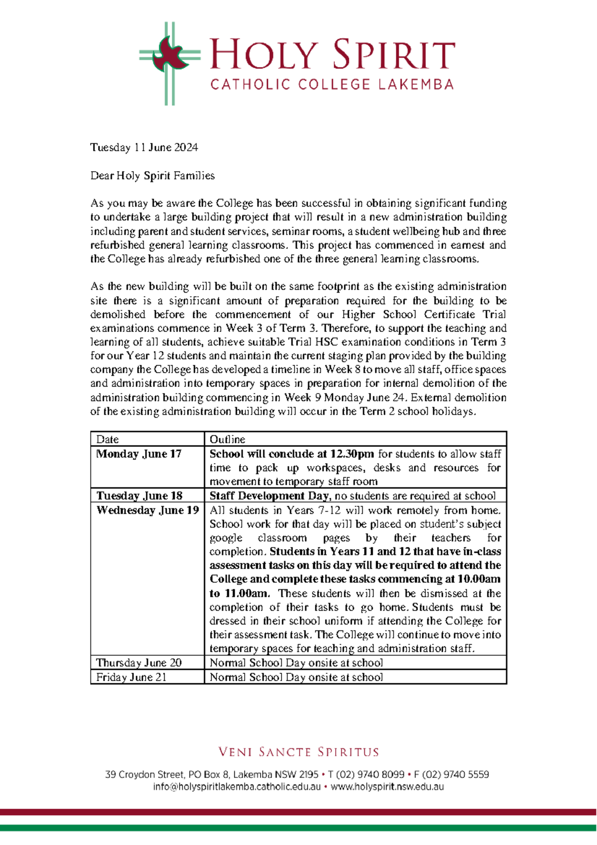 Building Project Update for Holy Spirit Families - June 2024 - Studocu