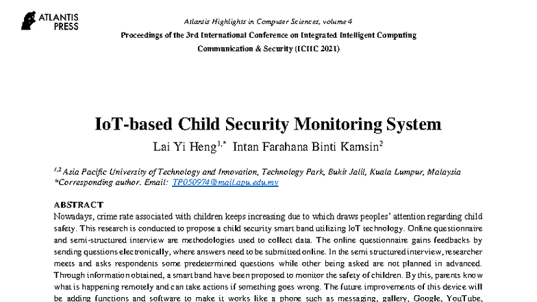 IoT-Based Child Security Monitoring System: ICIIC 2021 Proceedings ...