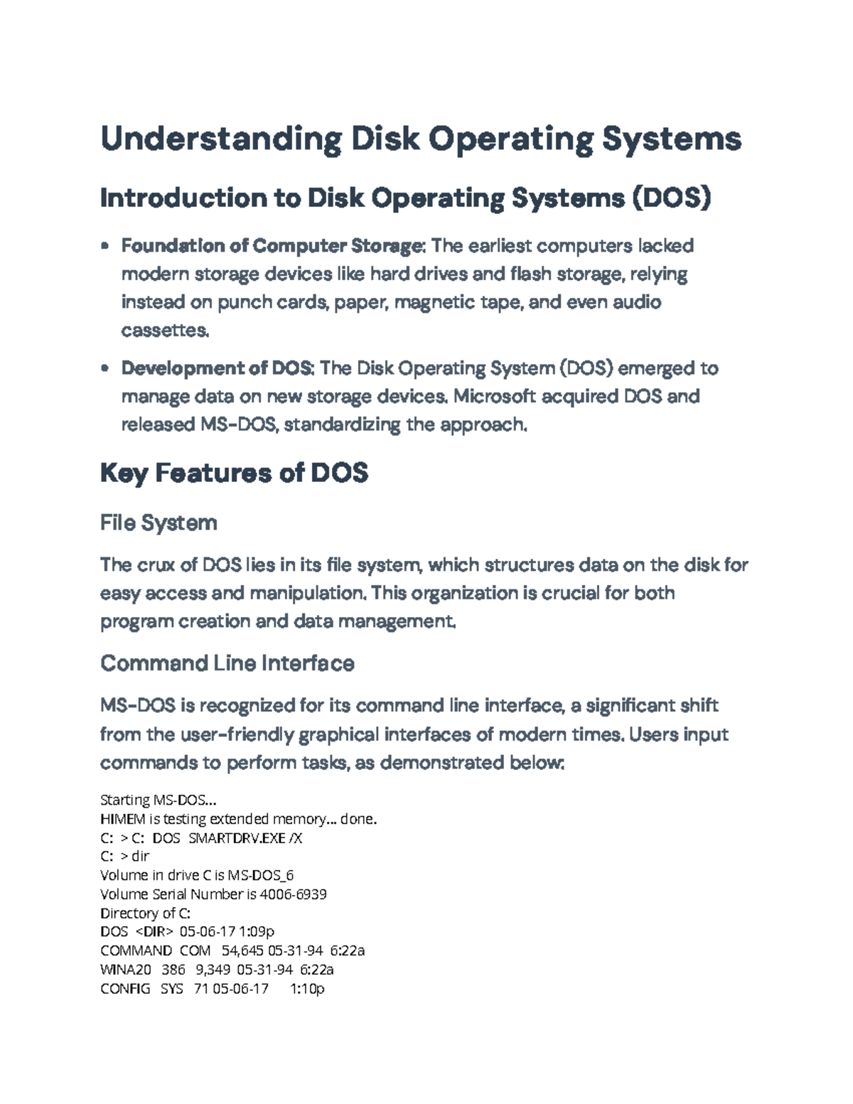 Understanding Disk Operating Systems (DOS): Features and Legacy ...