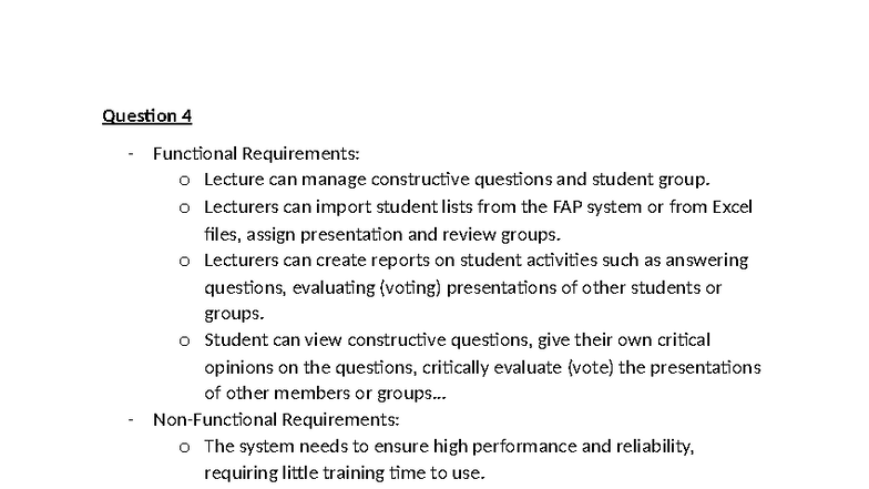 Functional Requirements for Lecture Management System (FAP) - Studocu
