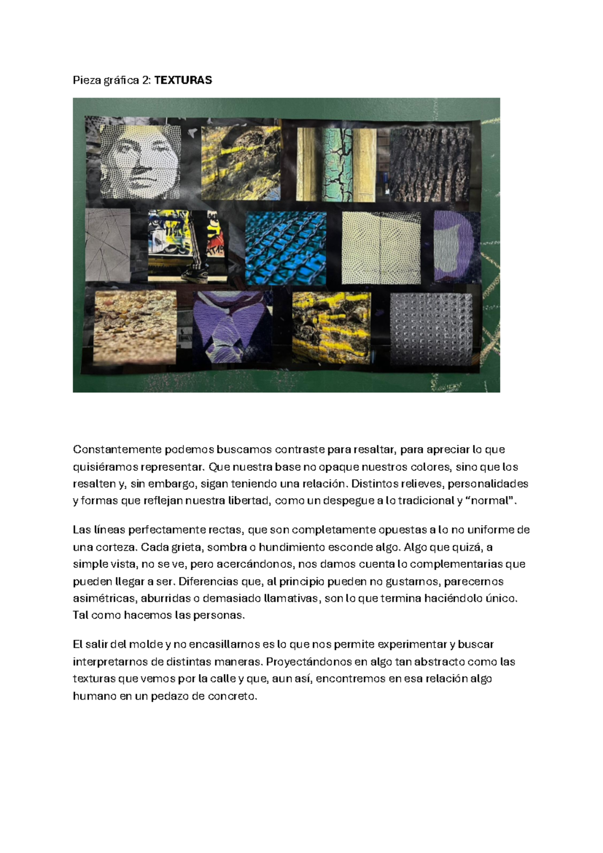 Pieza gráfica 2: Texturas y Contrastes en FADU - Studocu