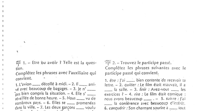 Exercices de Passé Composé - Etre ou Avoir ? - Studocu