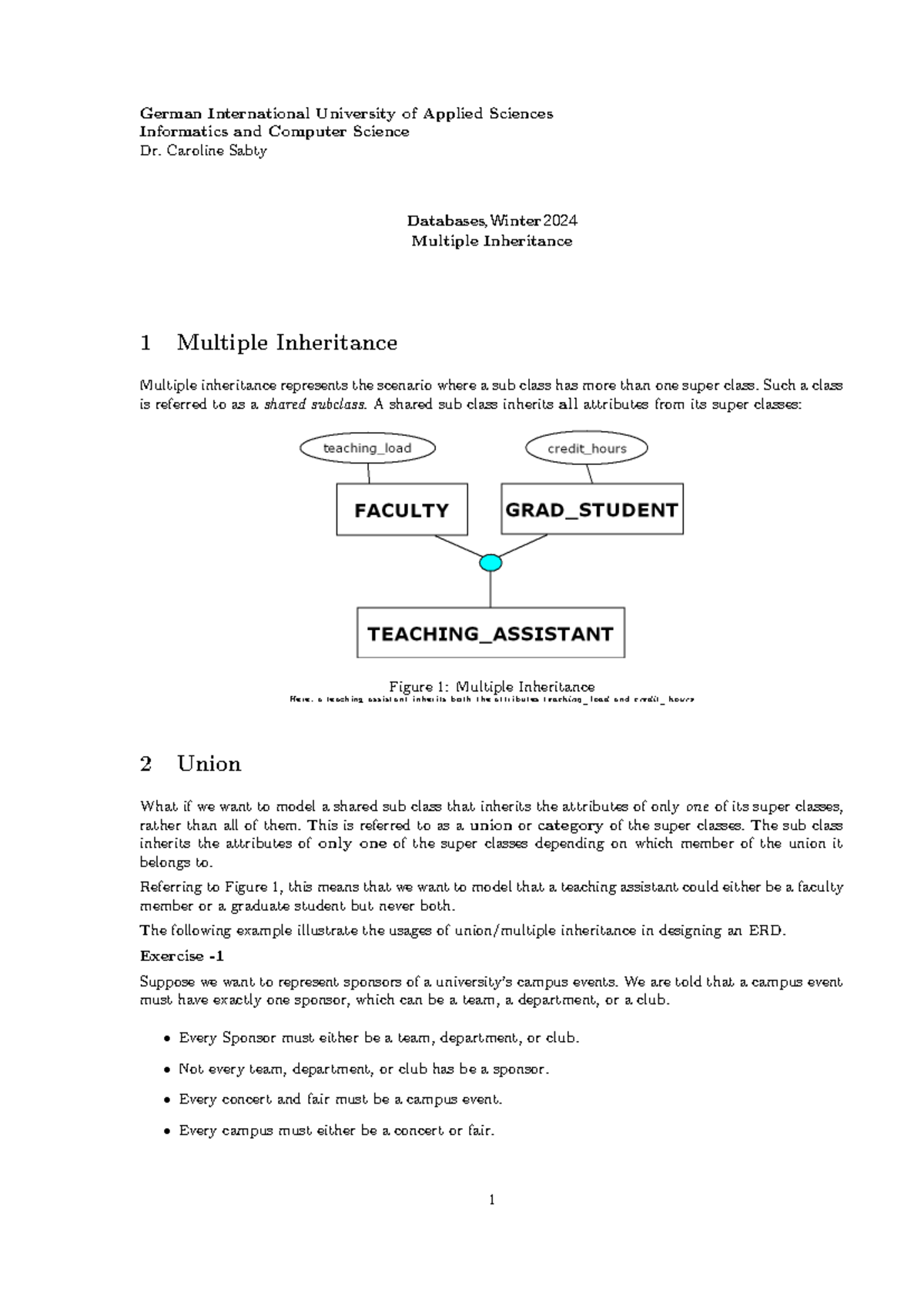 Informatics and Computer Science: Multiple Inheritance Overview - Studocu