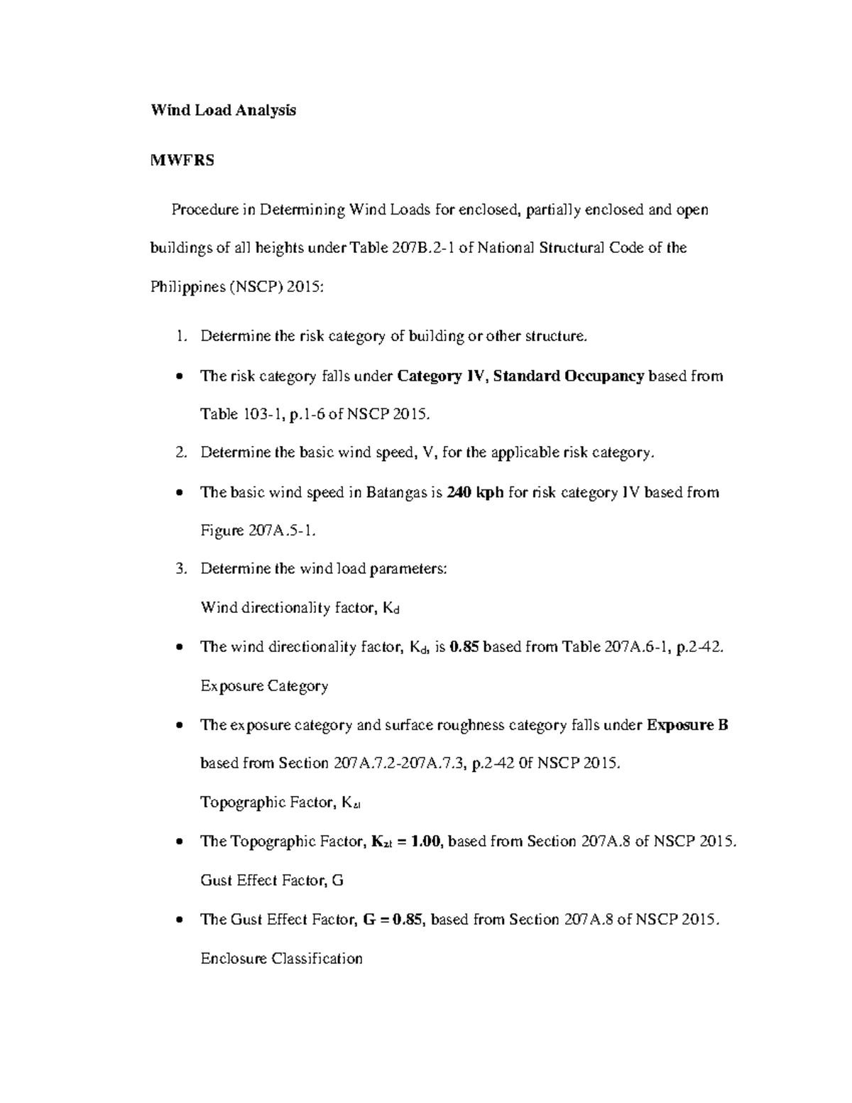 WIND-LOAD- Analysis - Comprehensive Guide for NSCP 2015 - Studocu