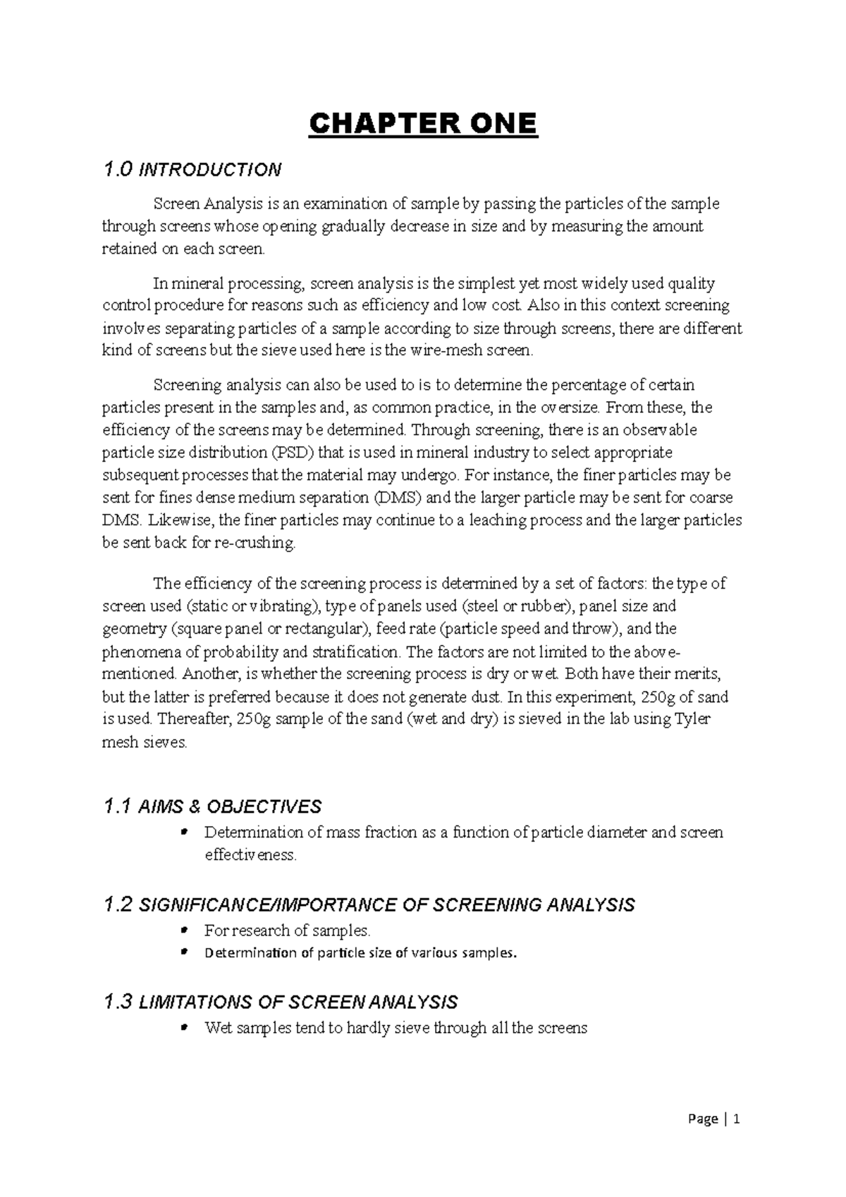 Screening Analysis of Particle Size Distribution in Mineral Processing ...