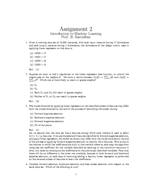Assignment - 1 - Assignment 1 Introduction to Machine Learning Prof. B ...