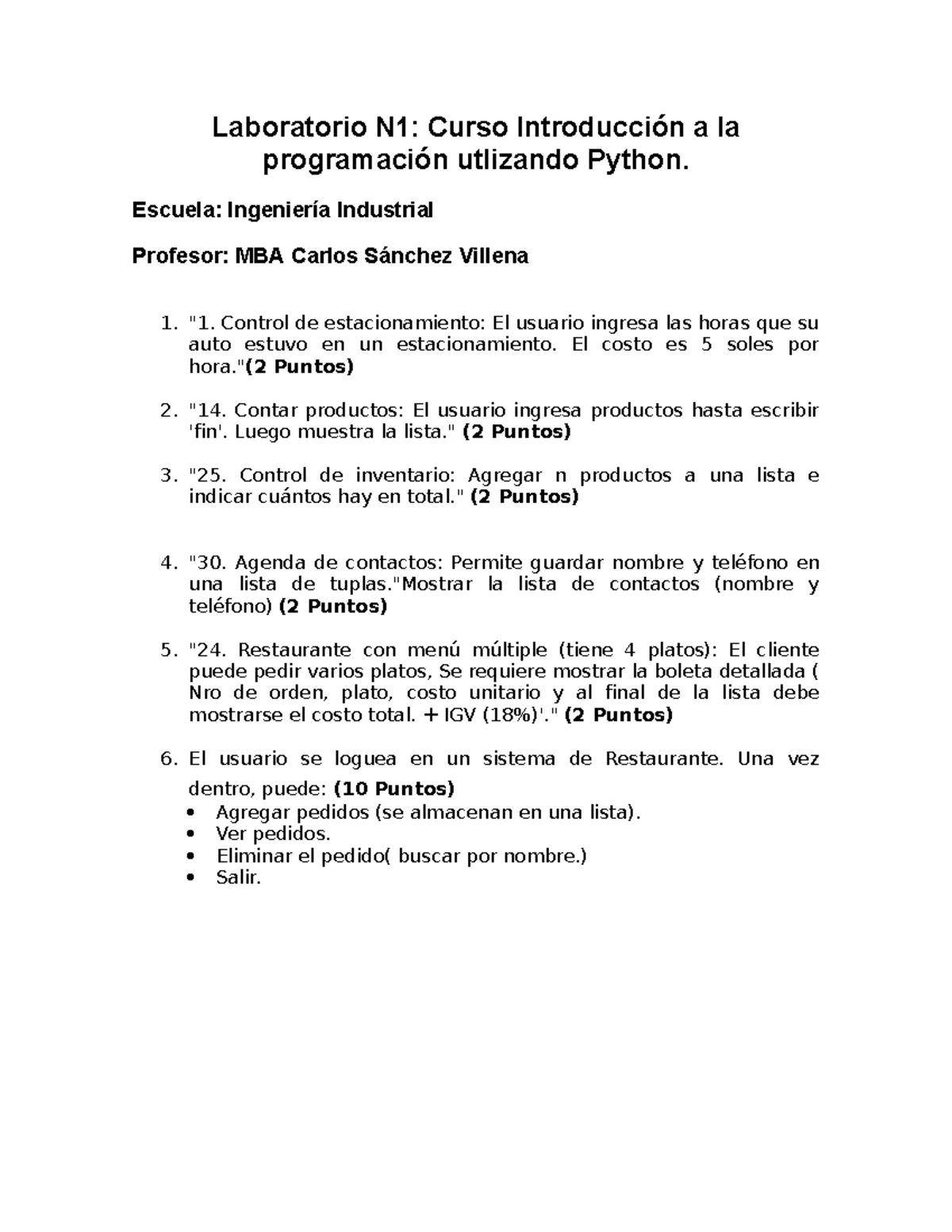 Laboratorio N1: Introducción a la Programación en Python - Studocu