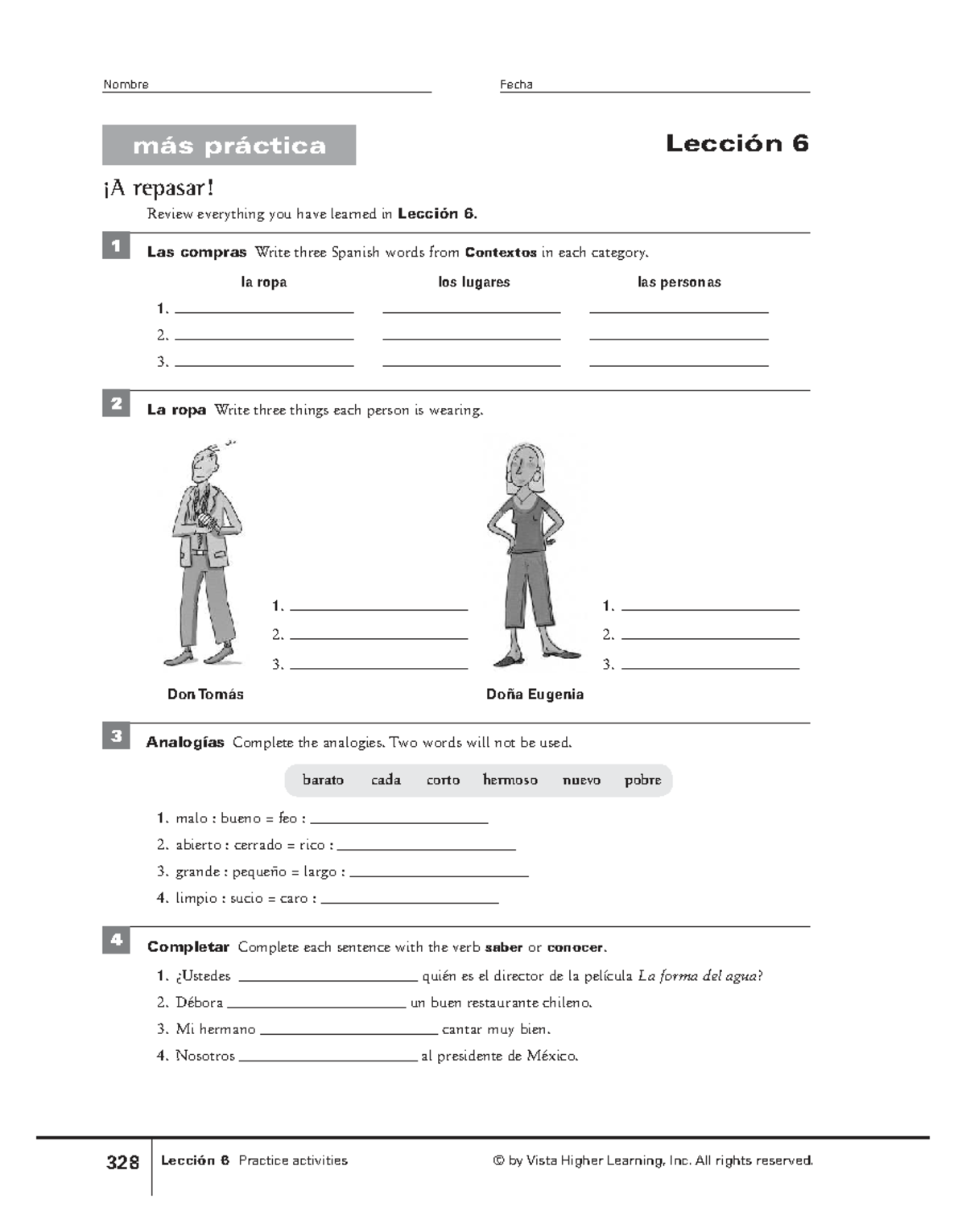 Lección 6 Repaso - SPAN 202 Práctica y Ejercicios - Studocu