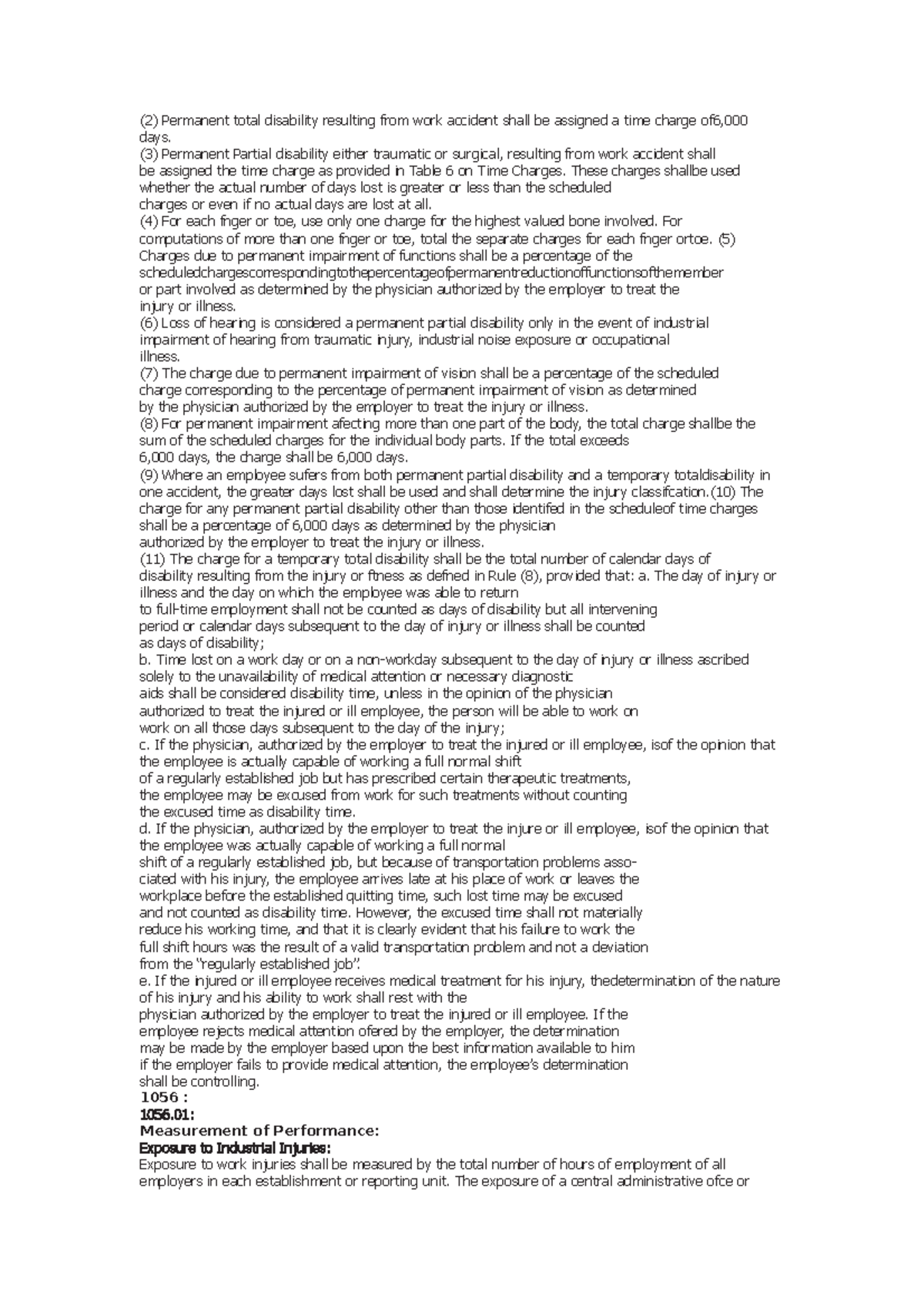 OSH 6 - Comprehensive Notes on Disability and Injury Charges - Studocu