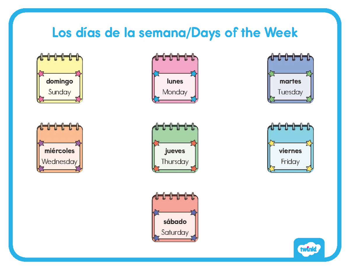 Days of the Week Word Mat in English Spanish - ingles - Los días de la ...