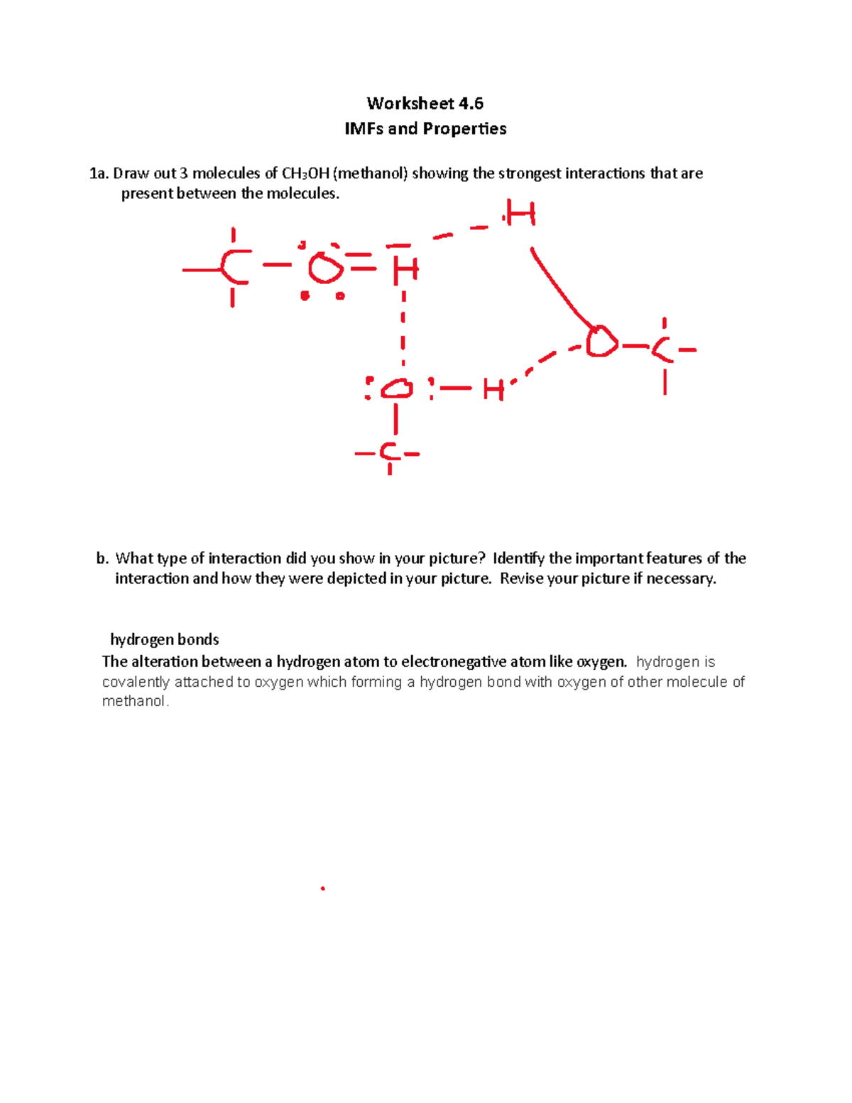 CHEM1061 Worksheet 4: Intermolecular Forces & Properties Analysis - Studocu