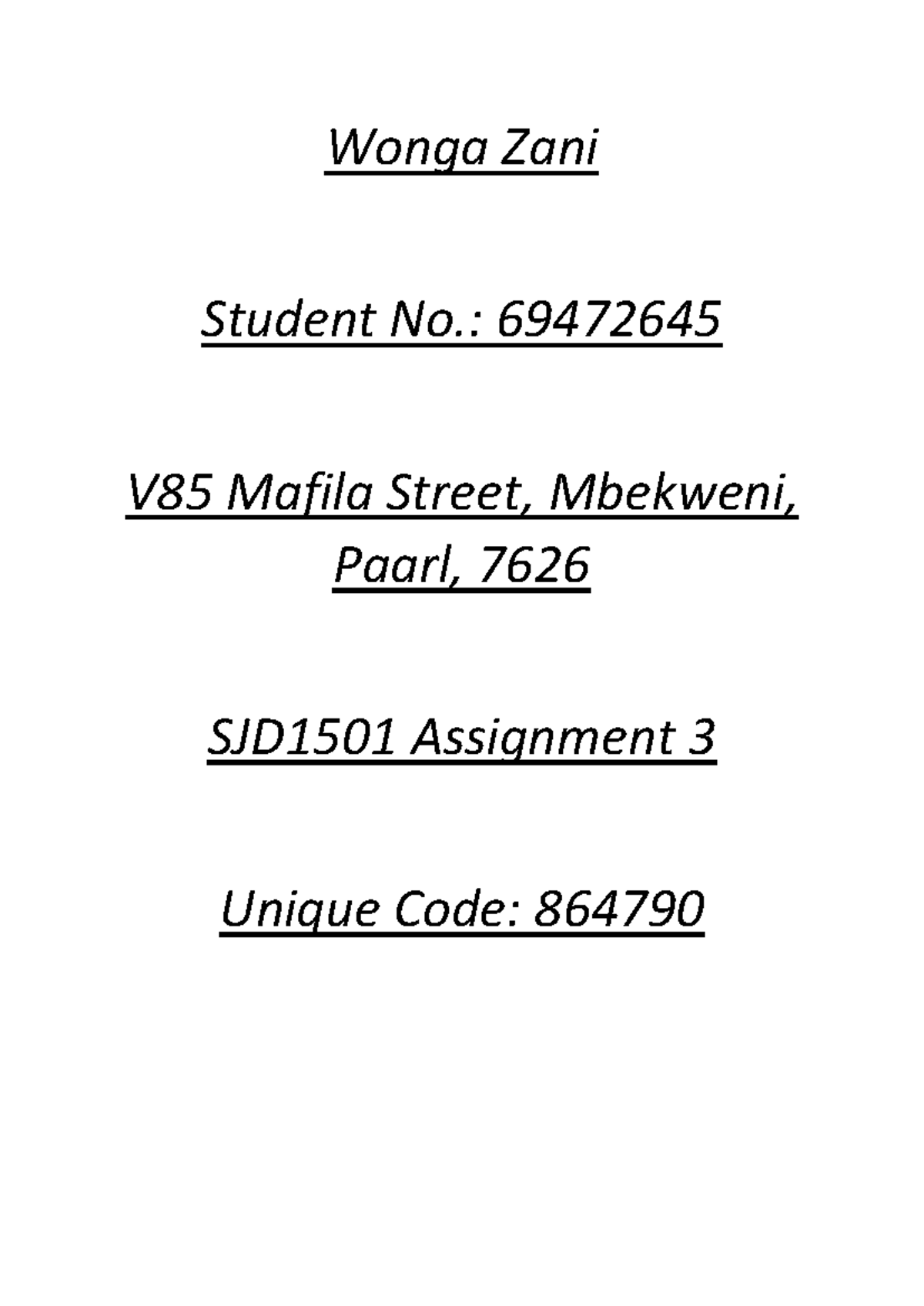 Sjd1501 Assignment 3 Warning Tt Undefined Function 32 Warning Tt Undefined Function 32