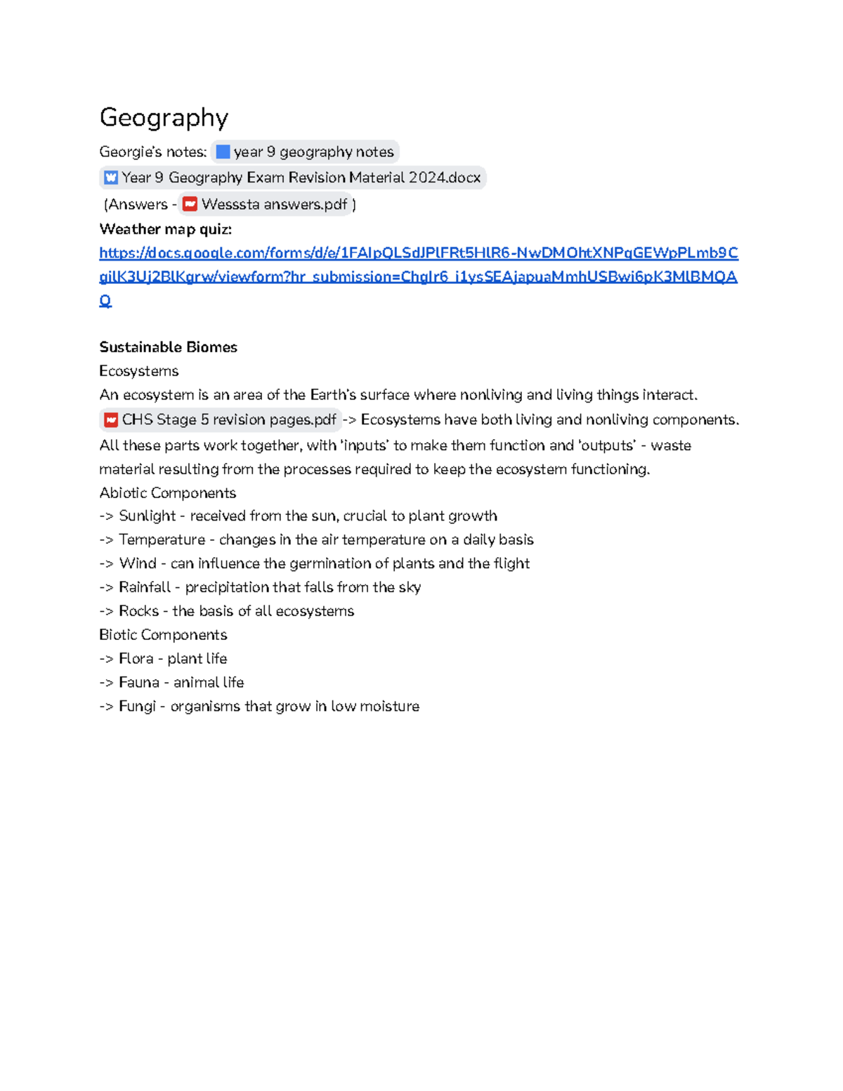 Year 9 Geography Yearly Exam Revision Notes 2024 - Studocu