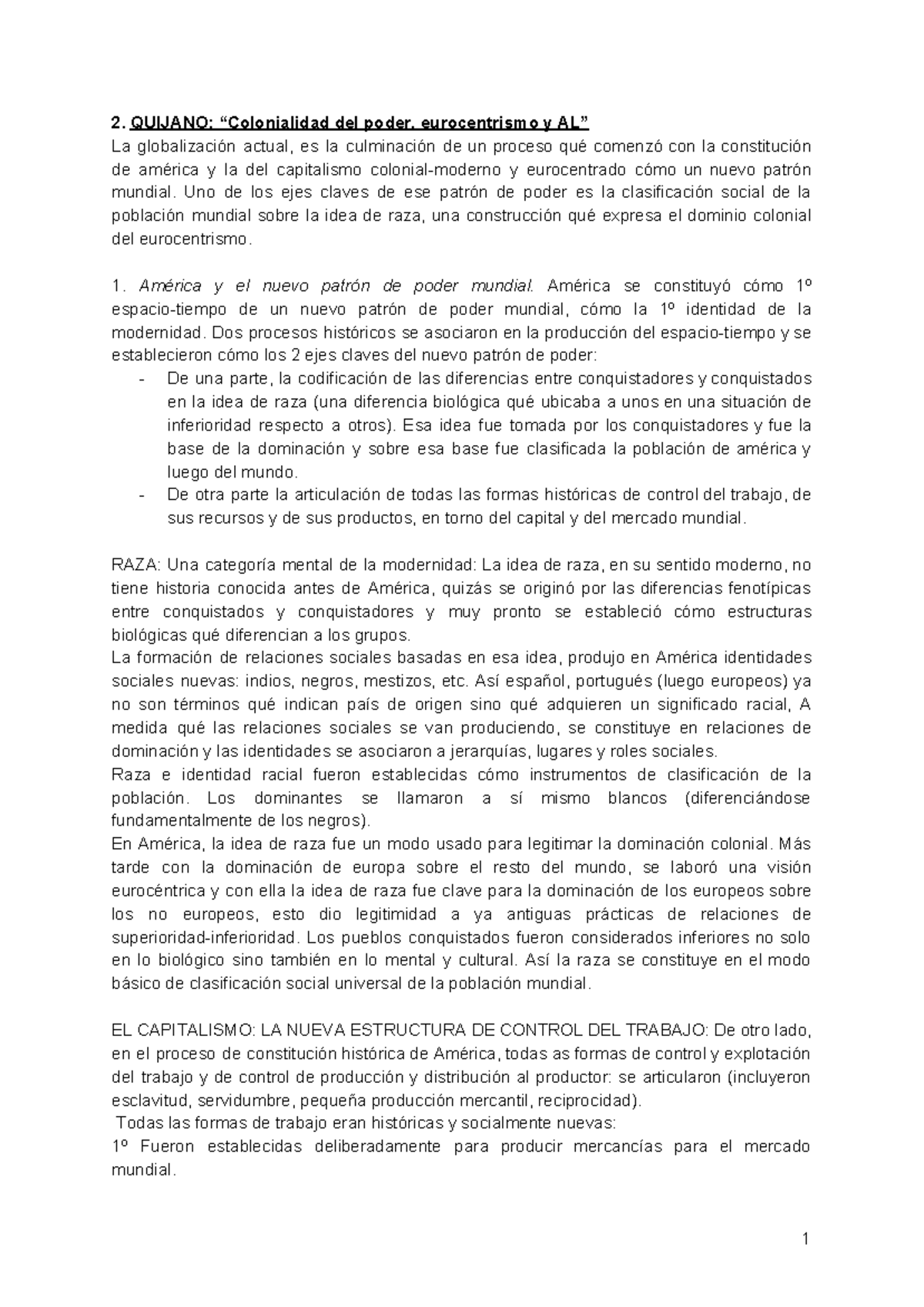 "Estudio sobre Colonialidad del Poder y Eurocentrismo en América Latina ...