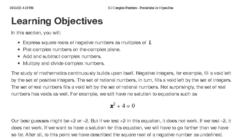 3.1 Complex Numbers: Understanding Imaginary and Real Parts in ...