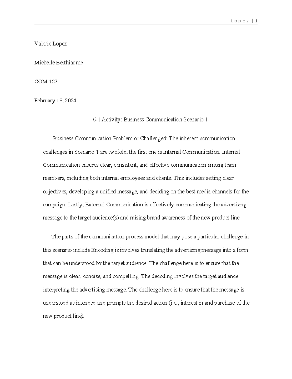 COM 127: 6-1 Activity - Best Practices in Business Communication - Studocu