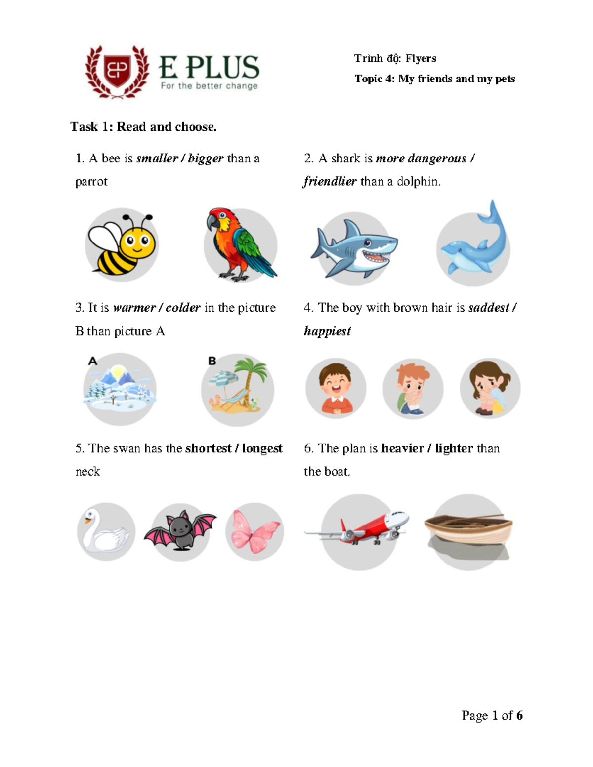 HD Fun for Flyers: Topic 4 - My Friends and My Pets Activities - Studocu