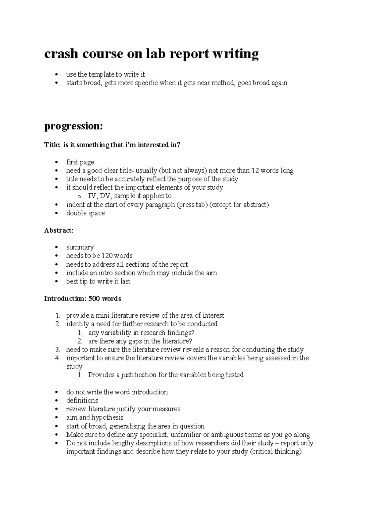 Crash Course on Lab Report Writing: Essential Guidelines and Template ...