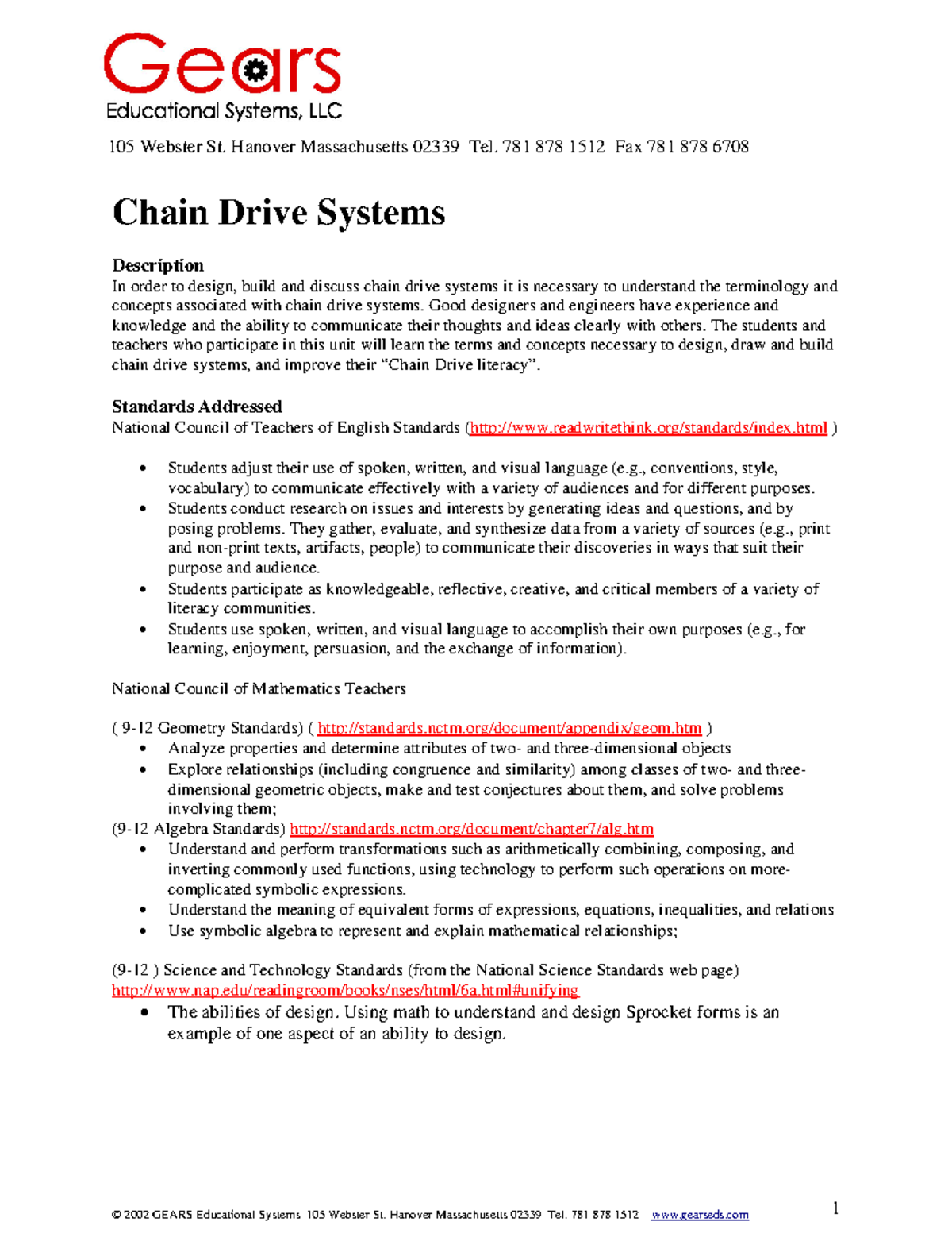 Chain Drive Systems Sprocket Sizing Calculations and Design Guide - Studocu