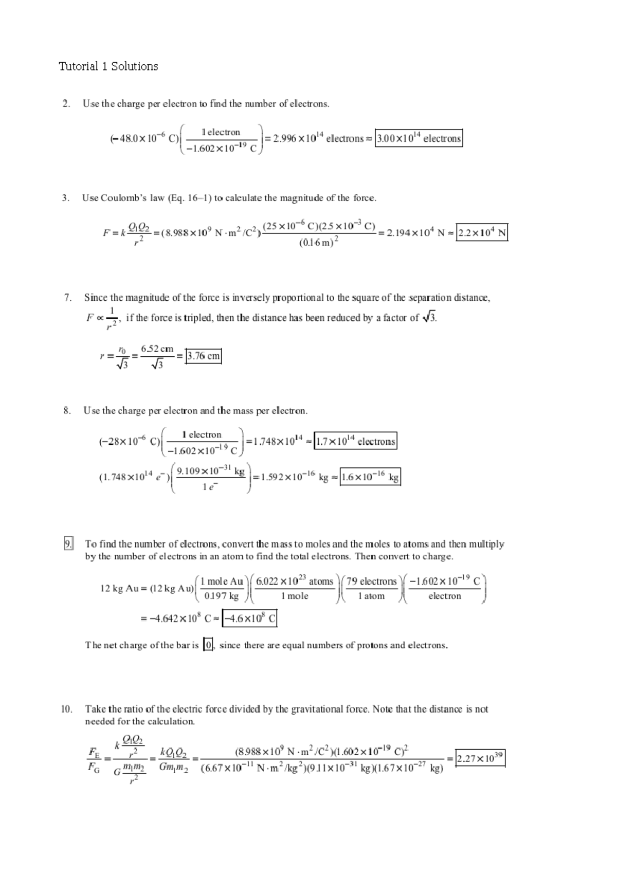 Tut 1 solutions - chem - CHEM120 - Tutorial 1 Solutions - Studocu
