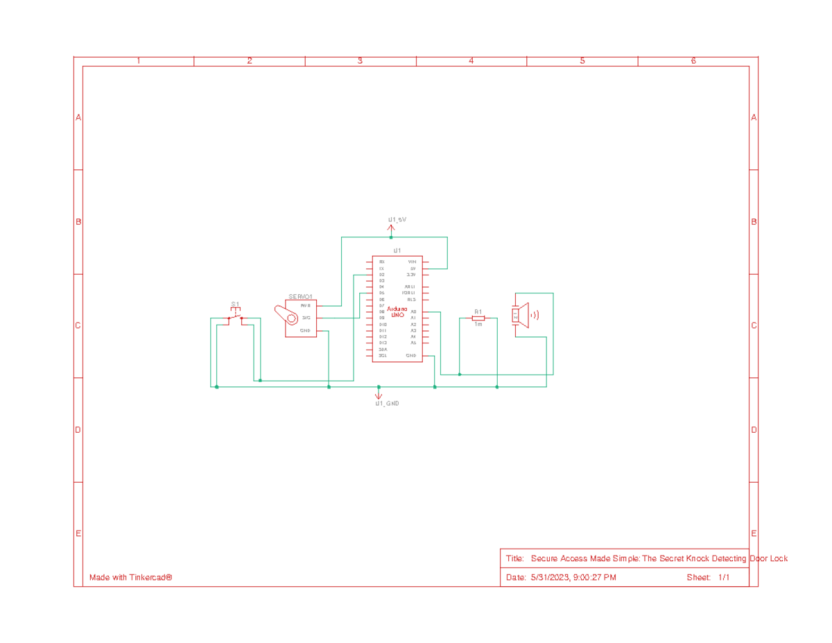 Secure Access Made Simple The Secret Knock Detecting Door Lock A B C D E 1 2 3 4 5 6 A B C D