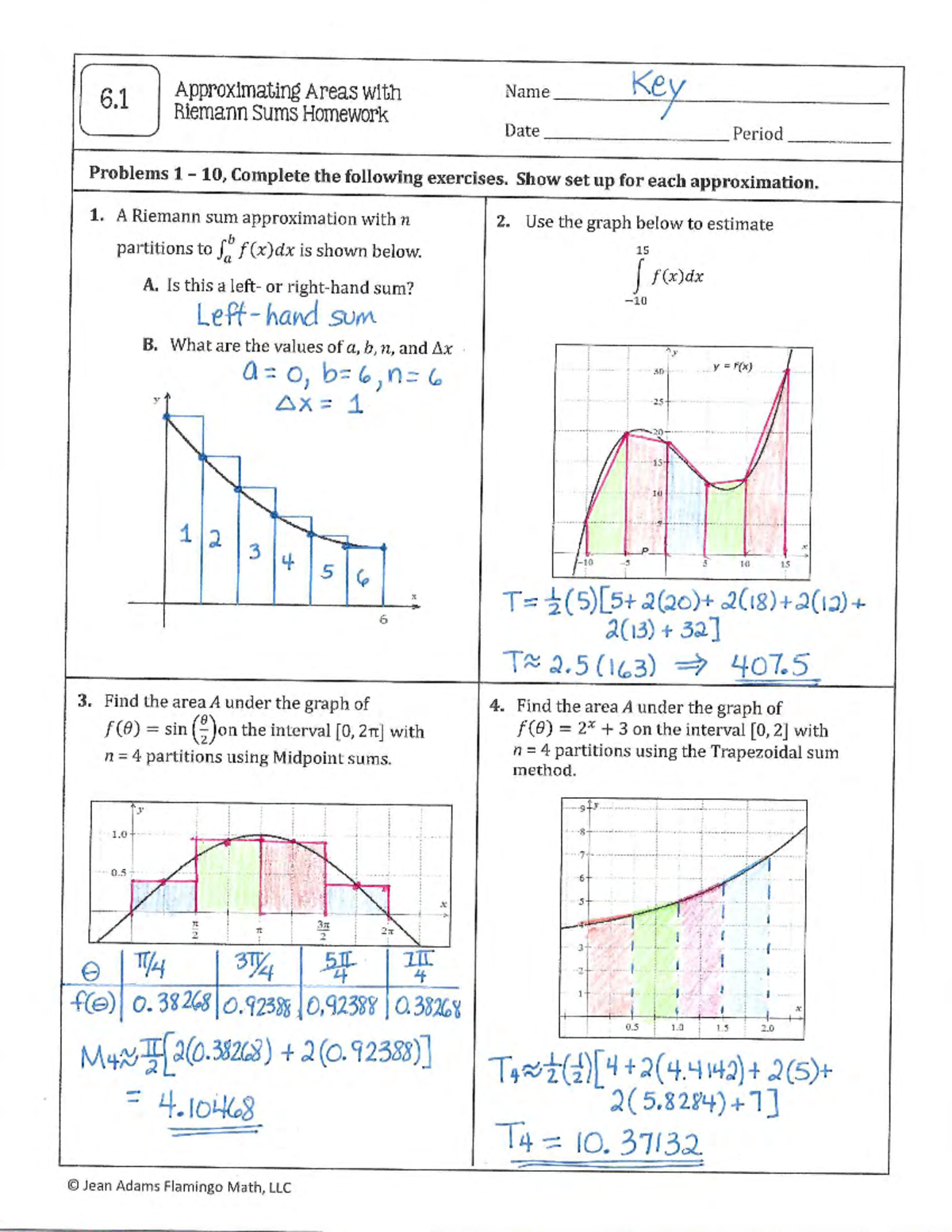 6.1 Calc BC - Unit 6.1 in AP Calc BC - 6 Approximating Areas with Name ...