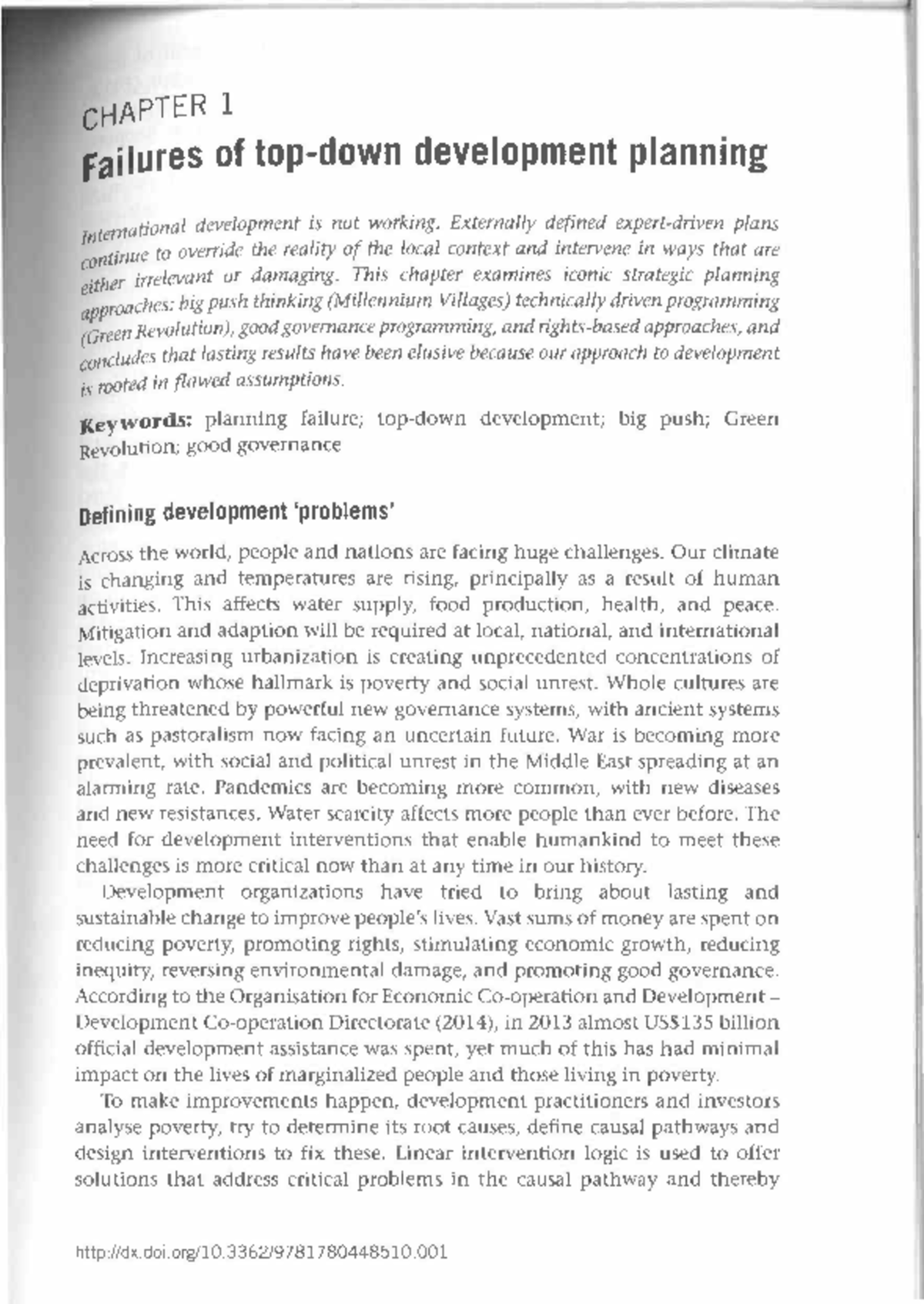 CHAPTER 1: Failures in Development Planning - Analyzing Flawed ...