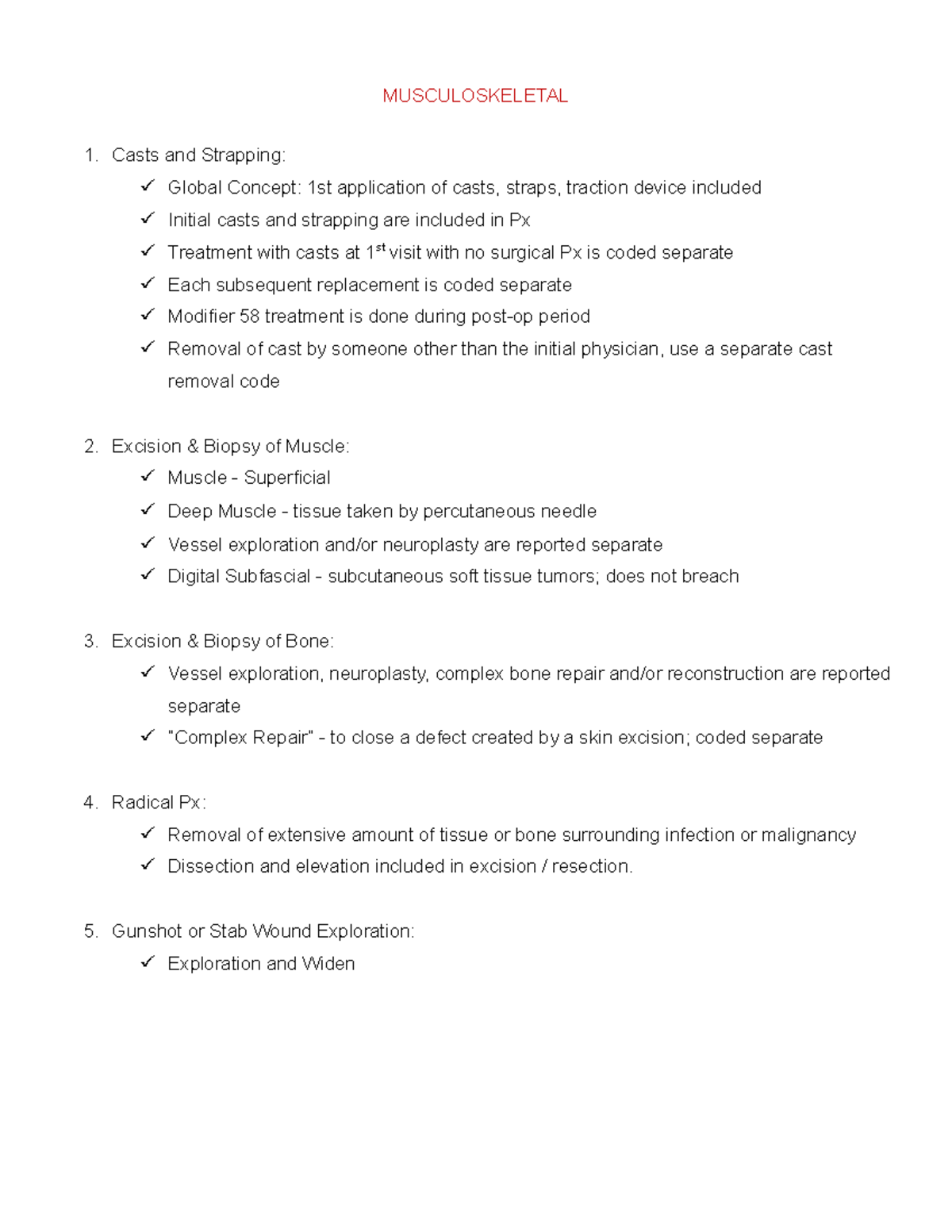 Essential Study Notes for MUSCULOSKELETAL 1 in Course ABC123 - Studocu
