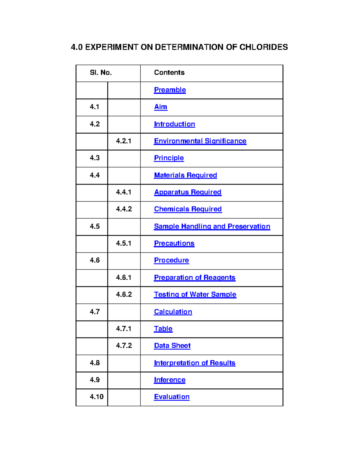Determination of Chlorides in Water: Practical Experiment (Lab) - Studocu