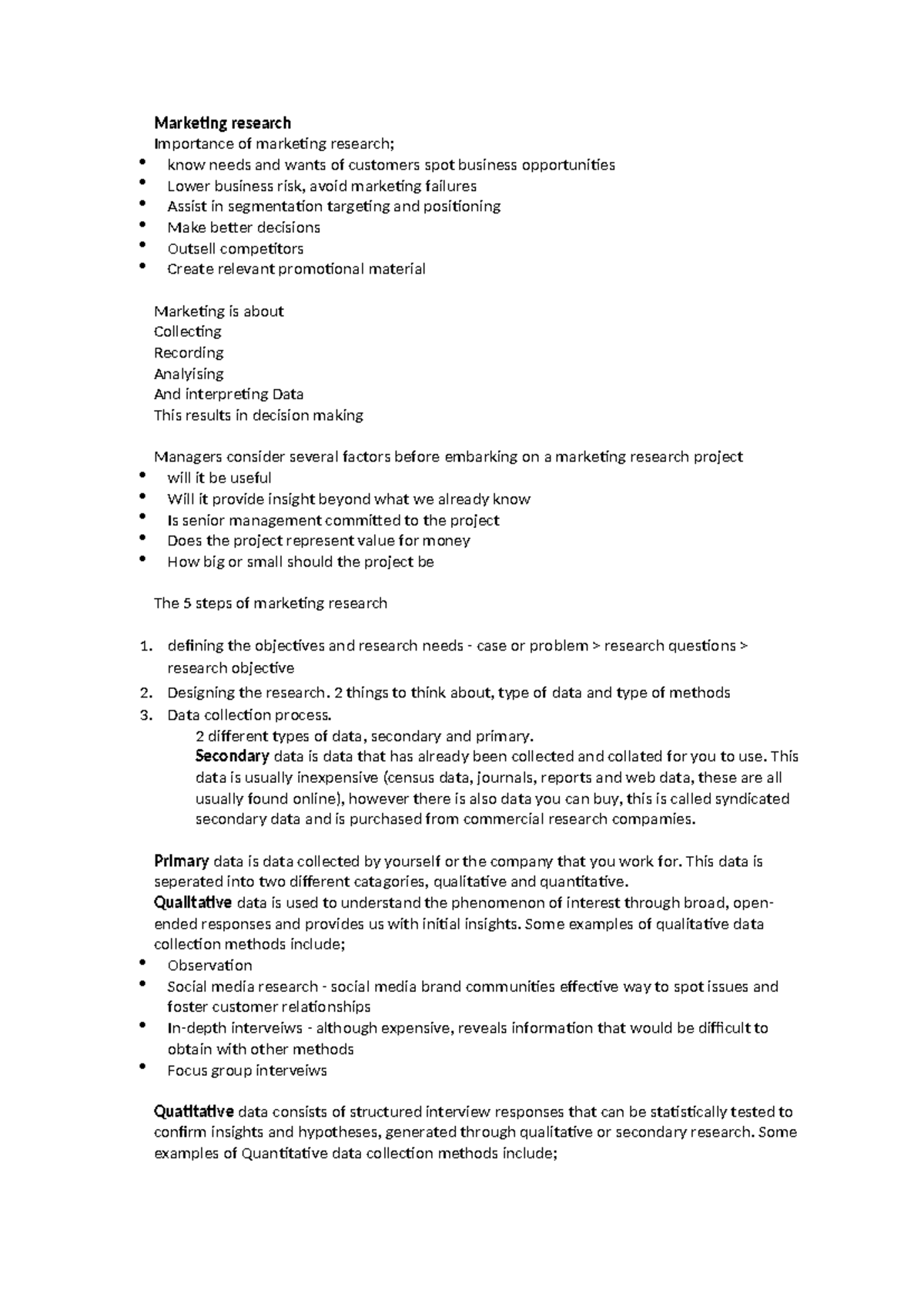 Marketing Research Insights and Methods - MKTG1203 - Studocu