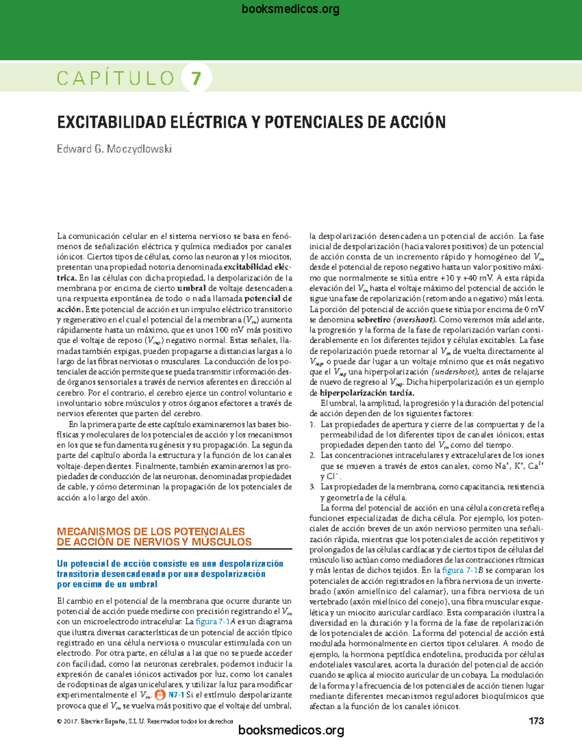 CAPÍTULO 7: Excitabilidad Eléctrica y Potenciales de Acción (Fisiología ...