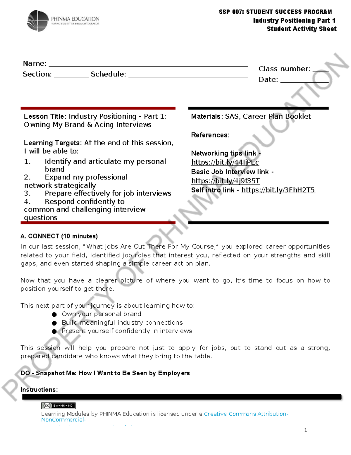 SSP 007: STUDENT SUCCESS PROGRAM Industry Positioning - Part 1 ...