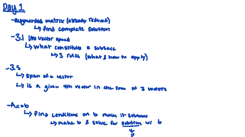 Matrices Note - Augmented Matrix Solutions & Vector Spaces (MATH 517 ...