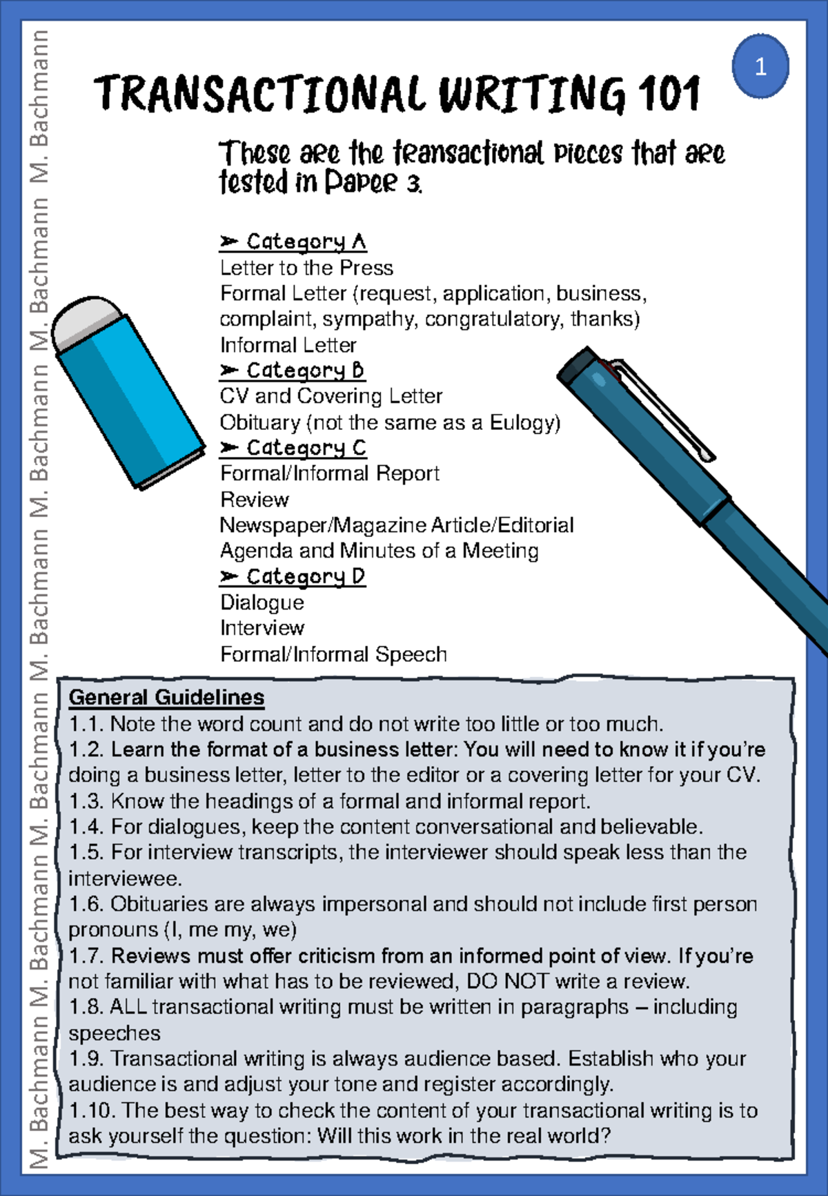 Transactional Writing 101: Key Concepts and Formats Guide - Studocu