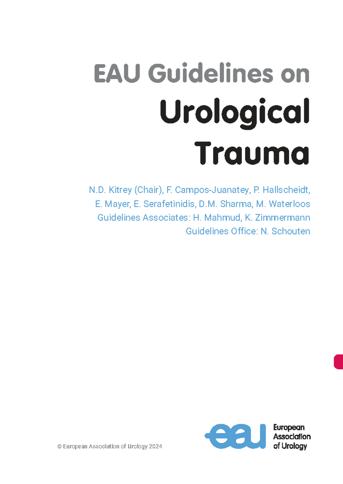 EAU 2024 Guidelines for Urological Trauma Management - Studocu